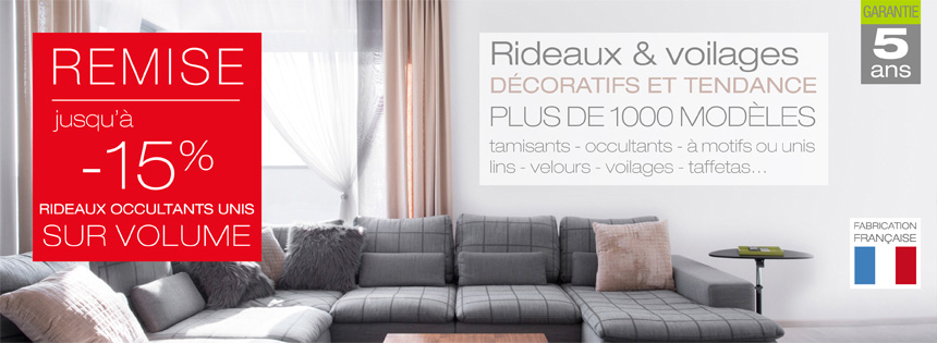 Stores sur mesure et rideaux sur mesure en ligne : livraison 0 EUR
