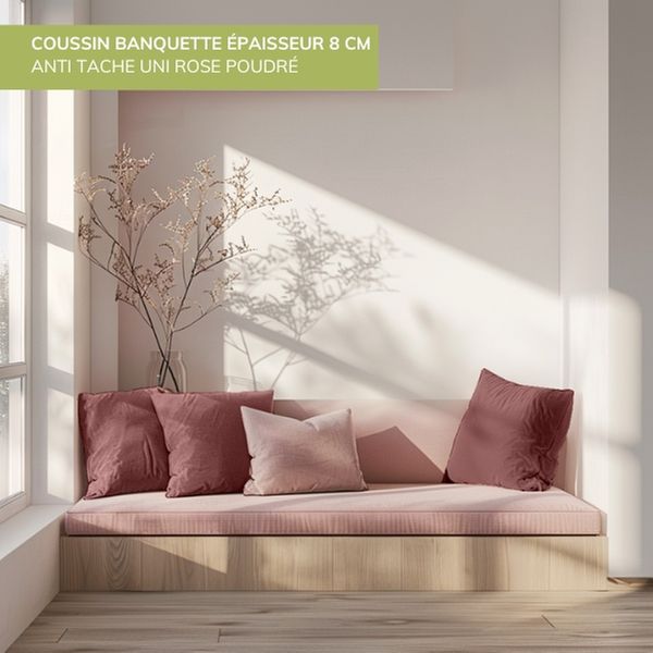 Coussin intérieur sur-mesure : coussin banquette anti-tâche uni